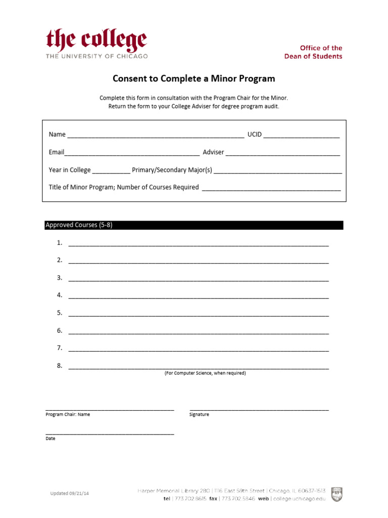 Minor Program Consent Form | PDF
