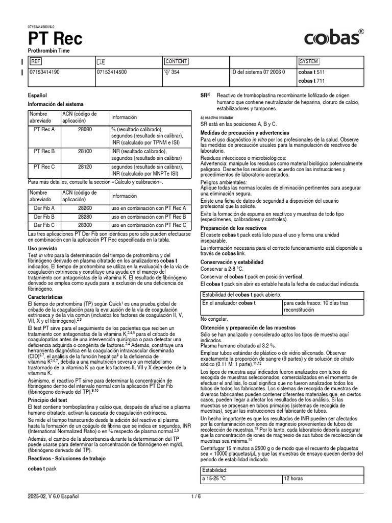 Insert - PT Rec.07153414500.V6.es | PDF | Coagulación | Especialidades ...