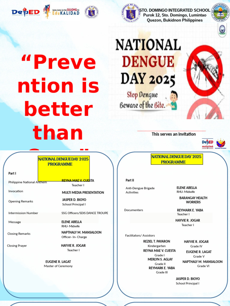 National Dengue Day 2025 Program | PDF
