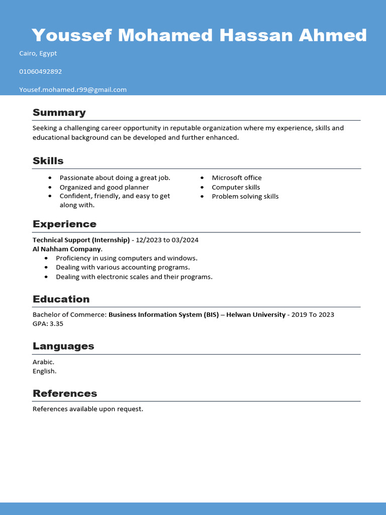Youssef Mohamed's CV (O) | PDF