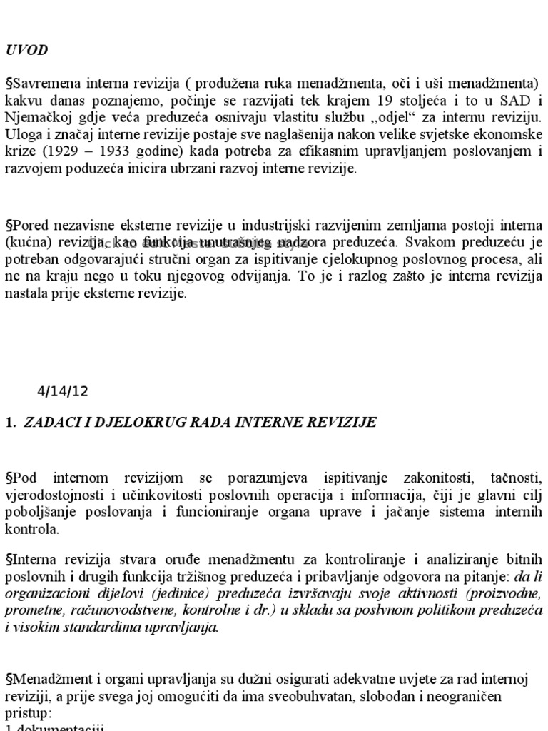 Interna Revizija | PDF
