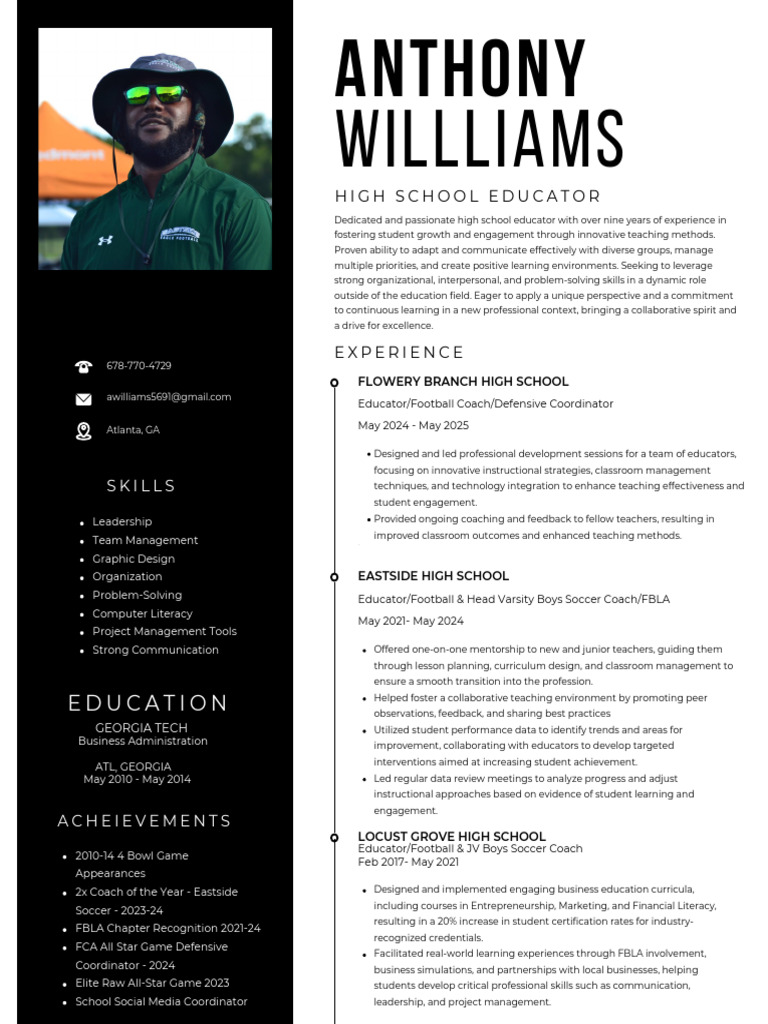 Anthony Williams - Resume | PDF | Learning | Cognition