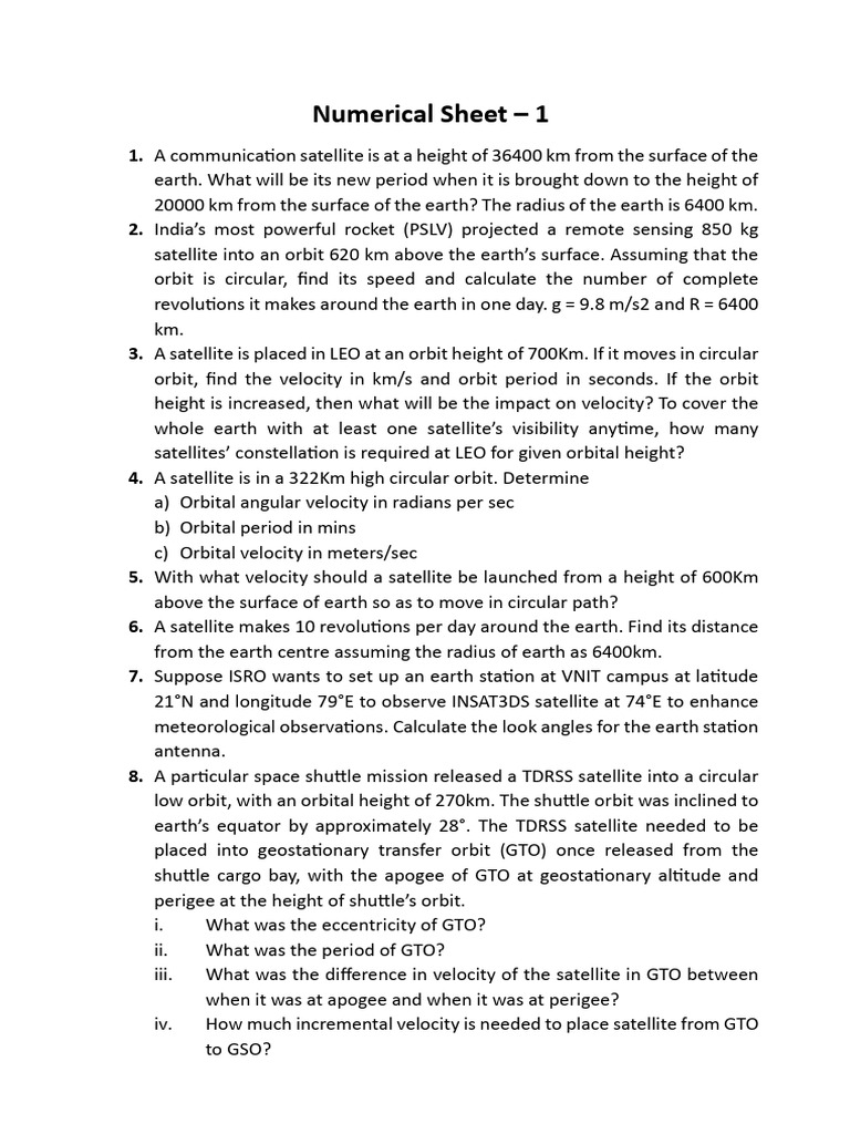 Numerical Sheet 1 | PDF