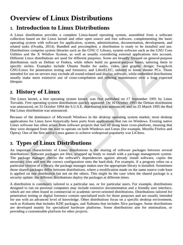 Overview of Linux Distributions | PDF | Linux Distribution | Linux
