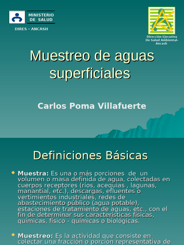 4.-Muestreo de Aguas Superficiales | PDF | Agua | Contaminación