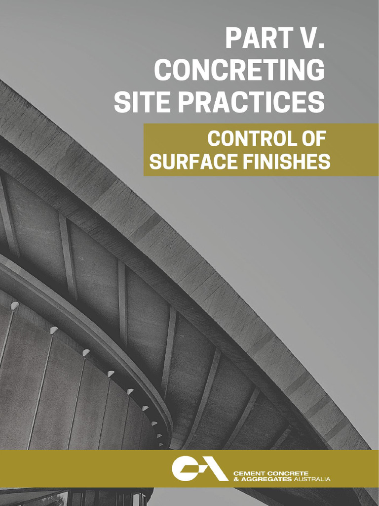 Control of Off-Form Concrete Finishes | PDF | Concrete | Cement