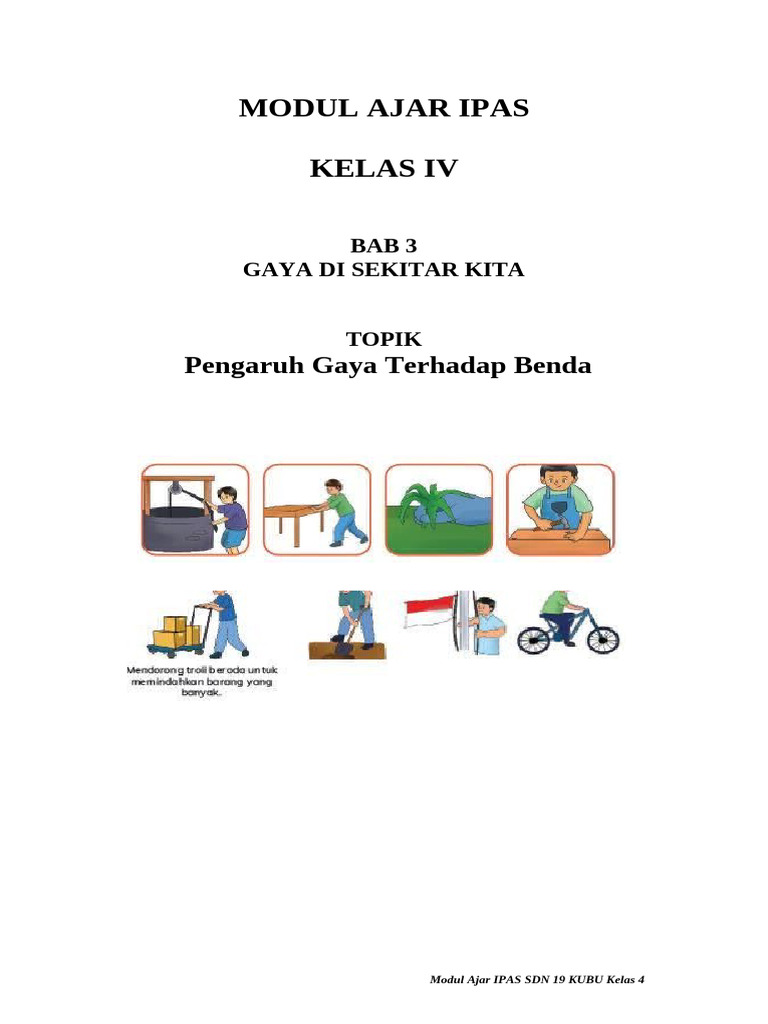 Modul Ajar IPAS Kelas 4 Gaya Di Sekitar Kita | PDF