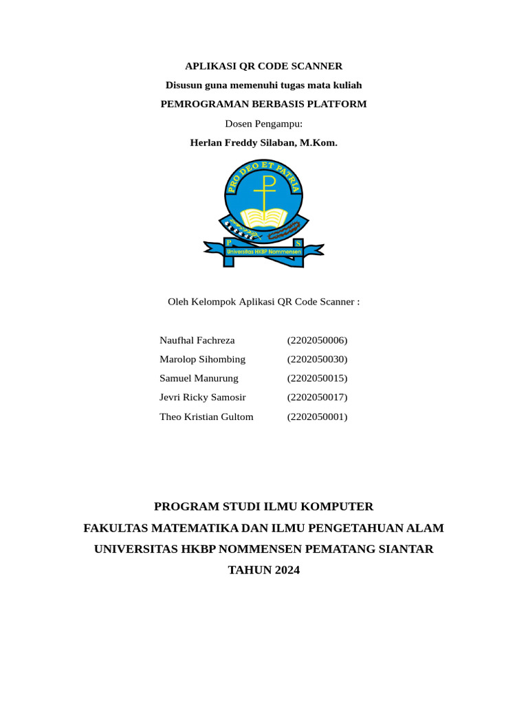 Laporan Kelompok Aplikasi QR Code Scanner | PDF