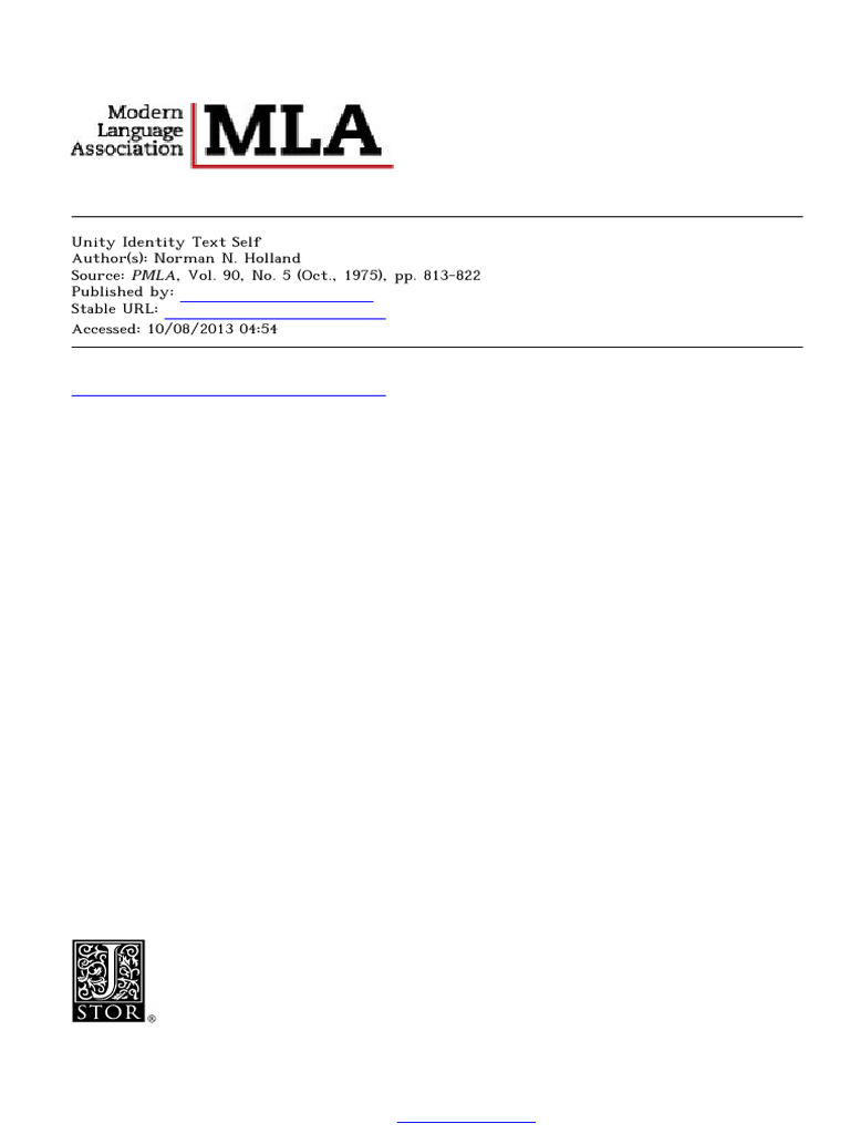 Unity and Identity in Literature | PDF | Philosophy Of Self | Identity ...