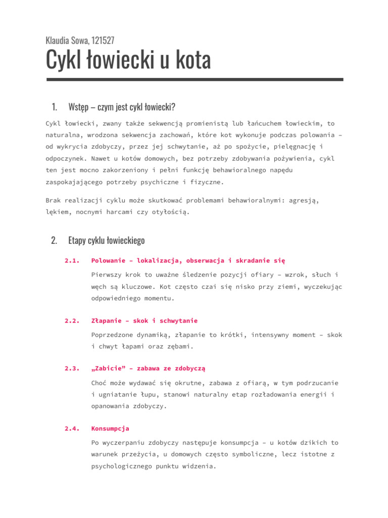 Cykl Łowiecki U Kota | PDF