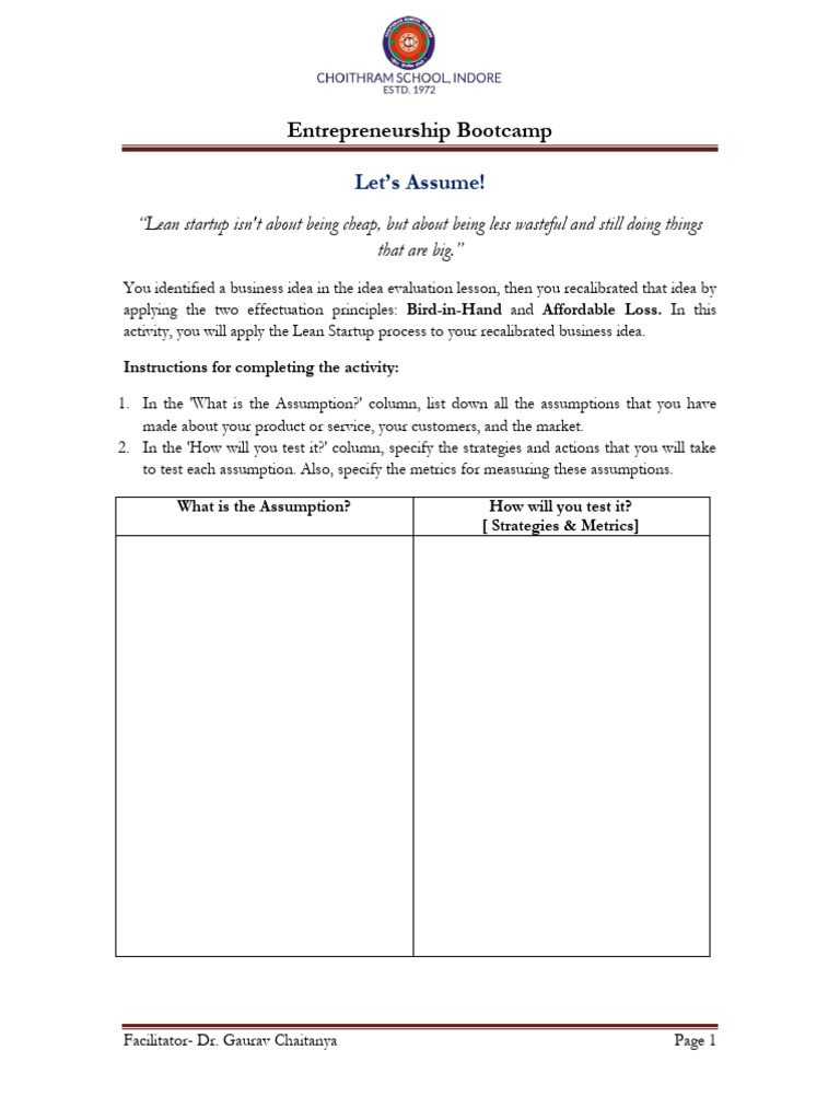 Let's Assume | PDF