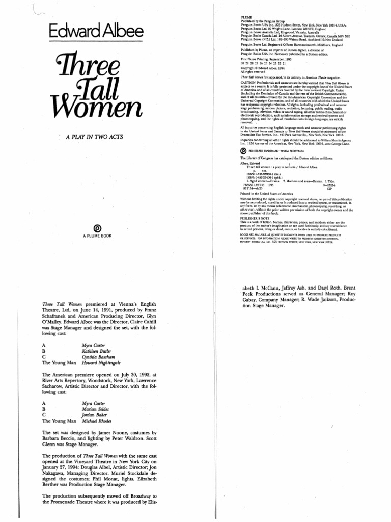 Three Tall Women | PDF
