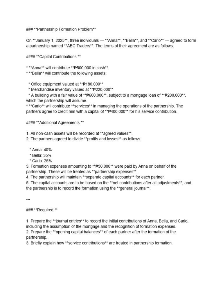 Partnership Formation | PDF