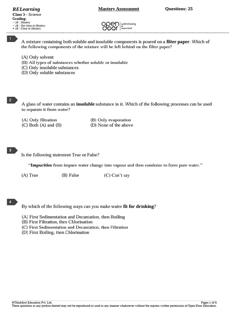 Relearning: Mastery Assessment Questions: 25 | PDF