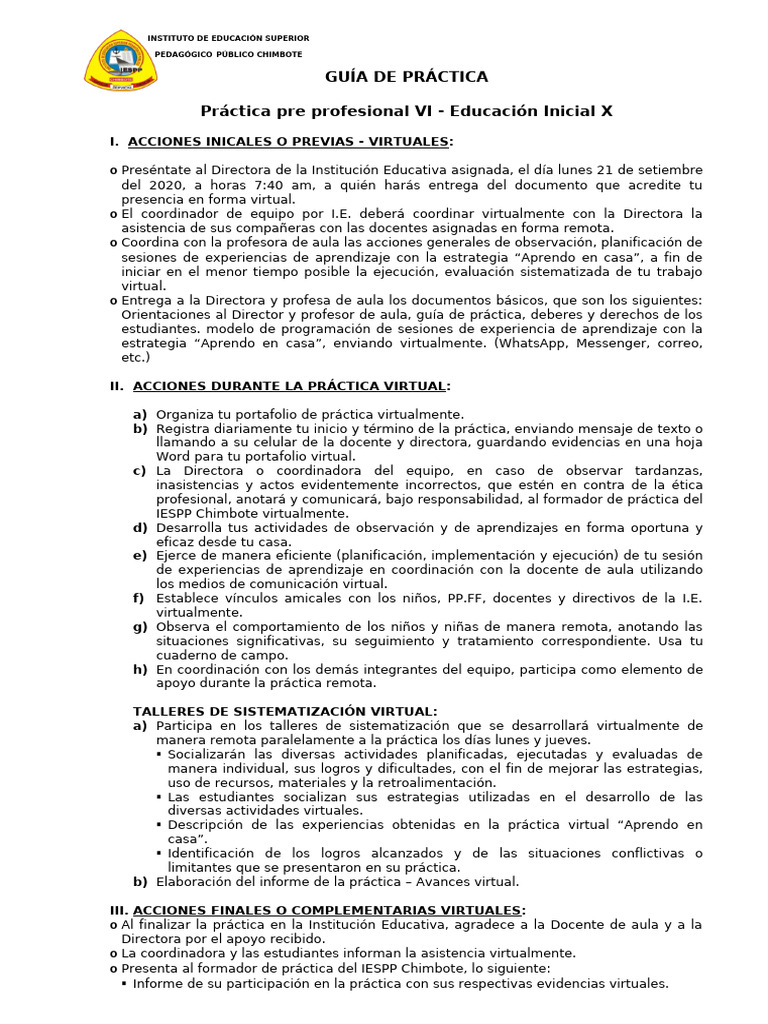 Guía de Práctica VI | PDF | Aprendizaje | Enseñando