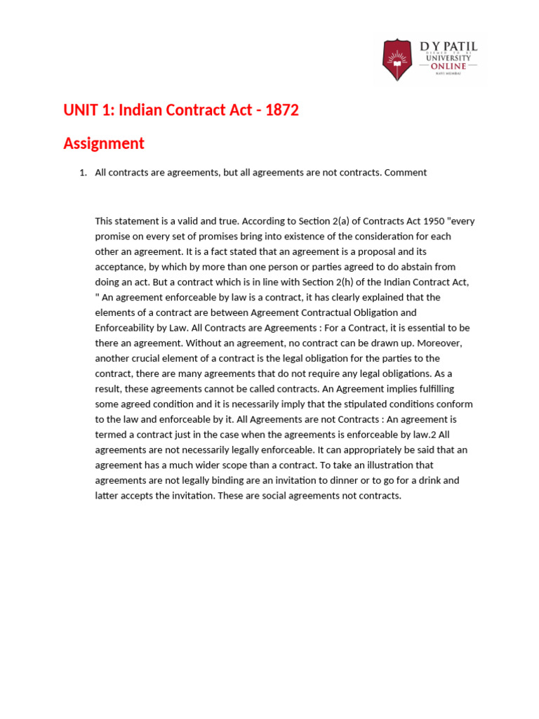 Understanding Indian Contract Law Essentials | PDF | Breach Of Contract ...