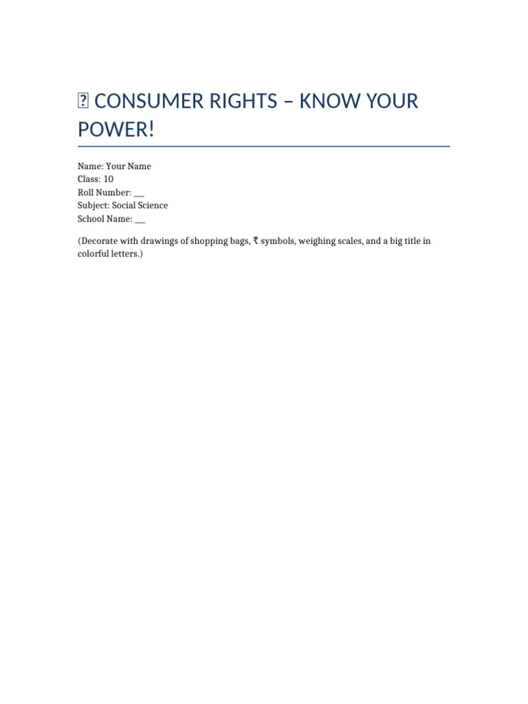 Understanding Consumer Rights in India | PDF | Consumer Protection ...