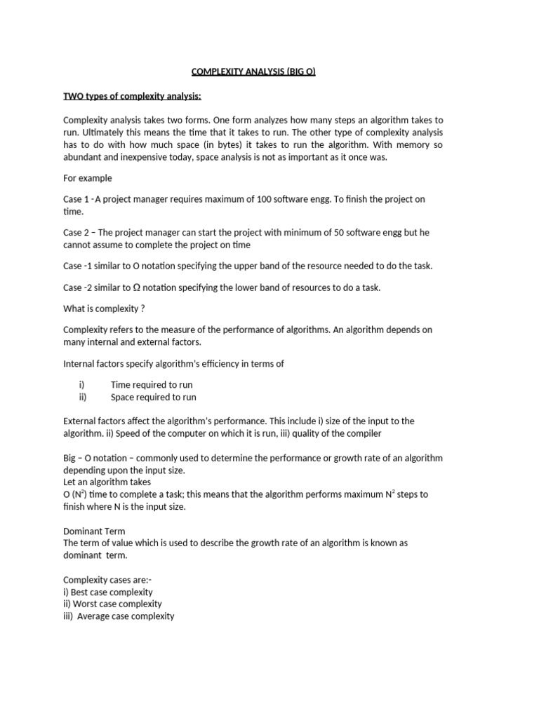 Complexity Big o Notation | PDF | Computational Complexity Theory | Time Complexity