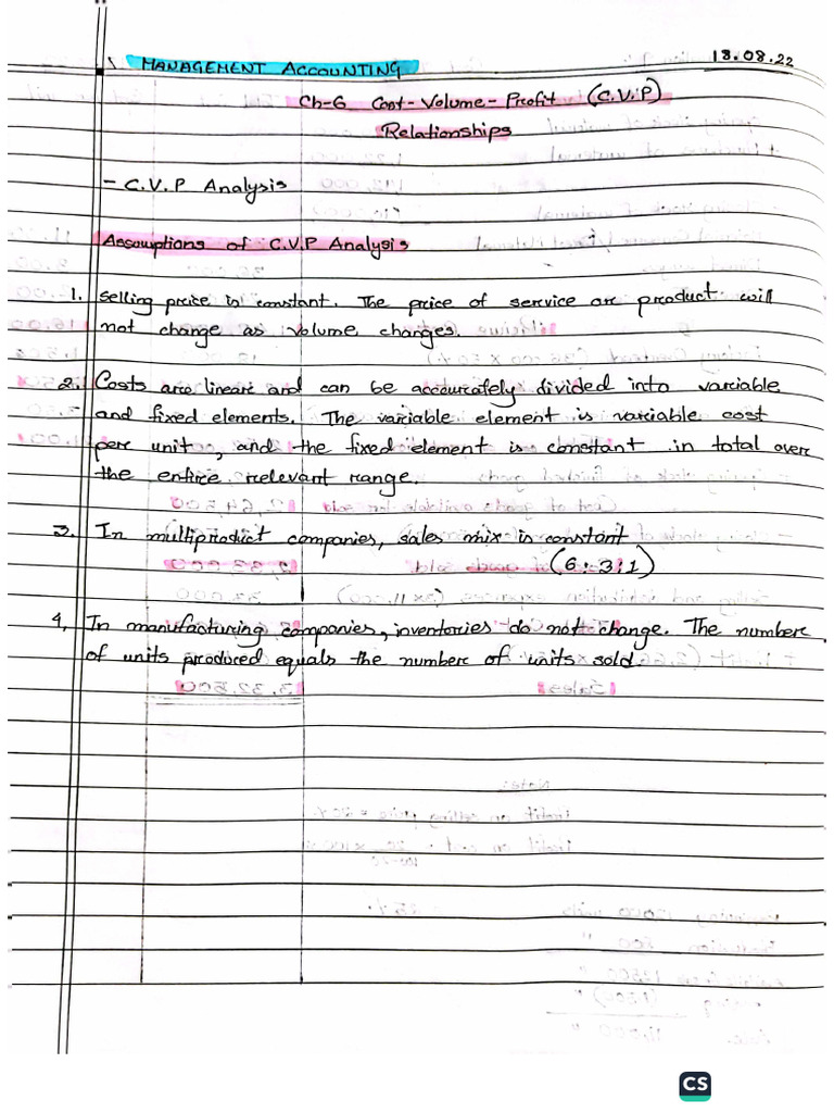 CVP Relationships | PDF