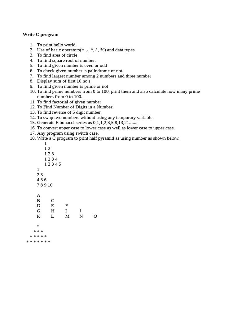 Basic C Programs | PDF