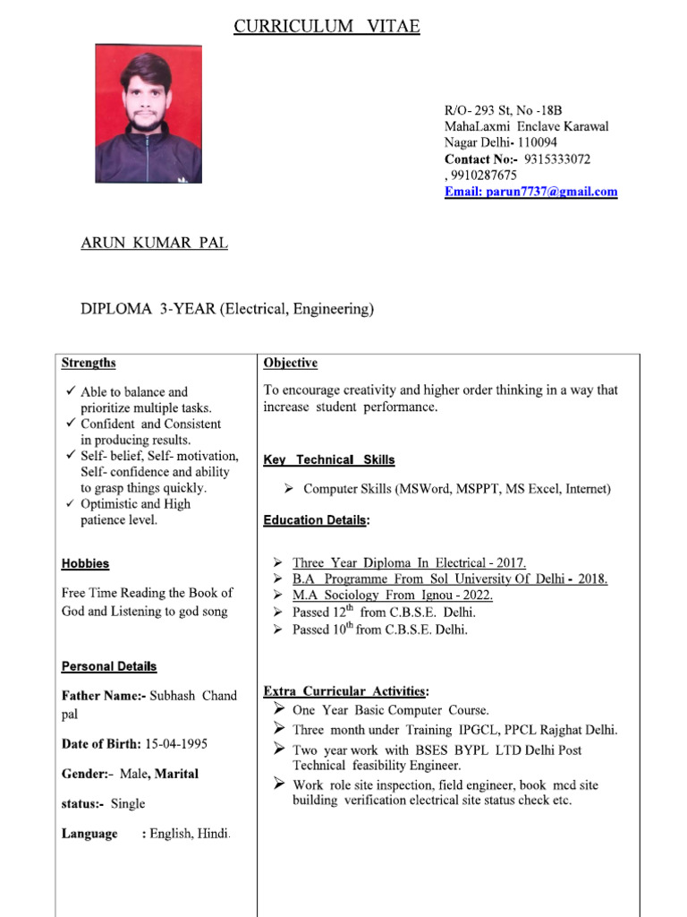Arun Pal CV | PDF