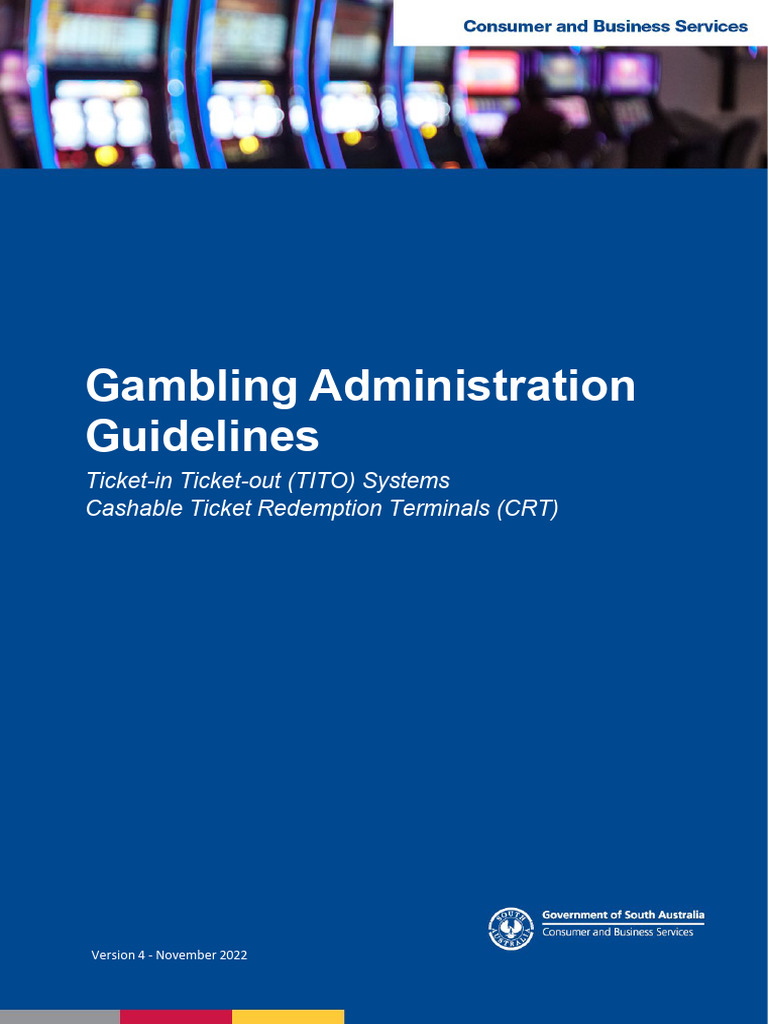 South Australia - Gambling Administration - Ticket-In Ticket-Out (TITO ...