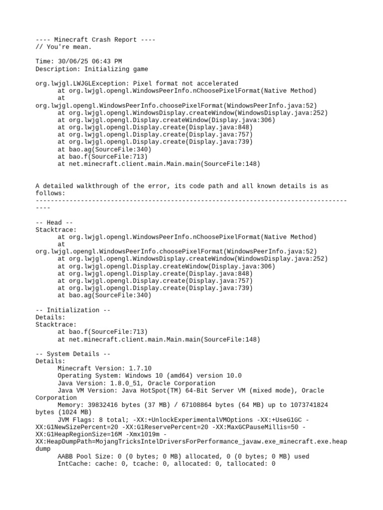 Crash 2025 06 30 - 18.43.29 Client | PDF | Java (Programming Language ...