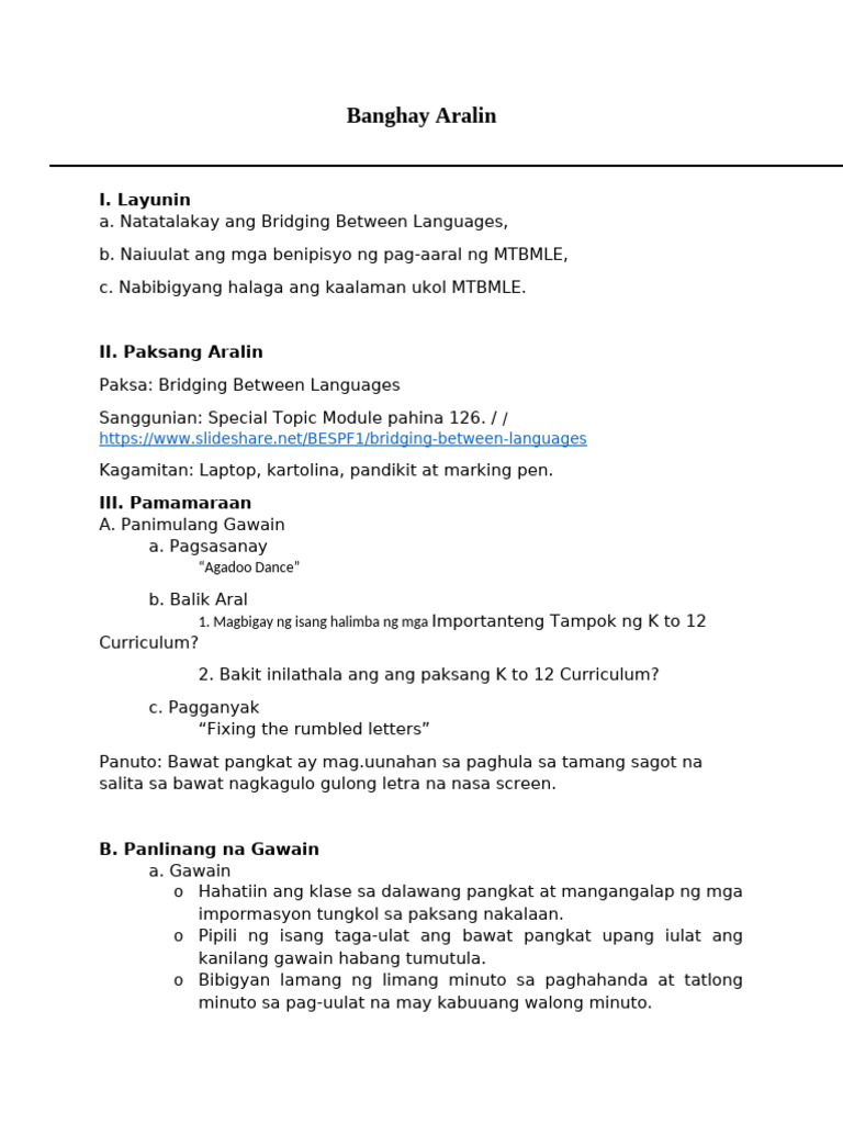 Lesson Plan in Lesson2 V4 | PDF