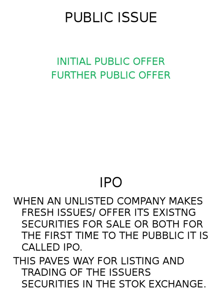 IPO vs FPO: Key Differences Explained | PDF | Initial Public Offering ...