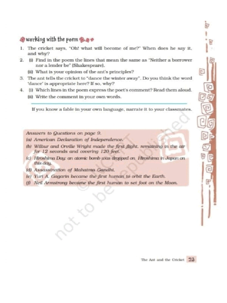 The Ant and The Cricket - Viii | PDF