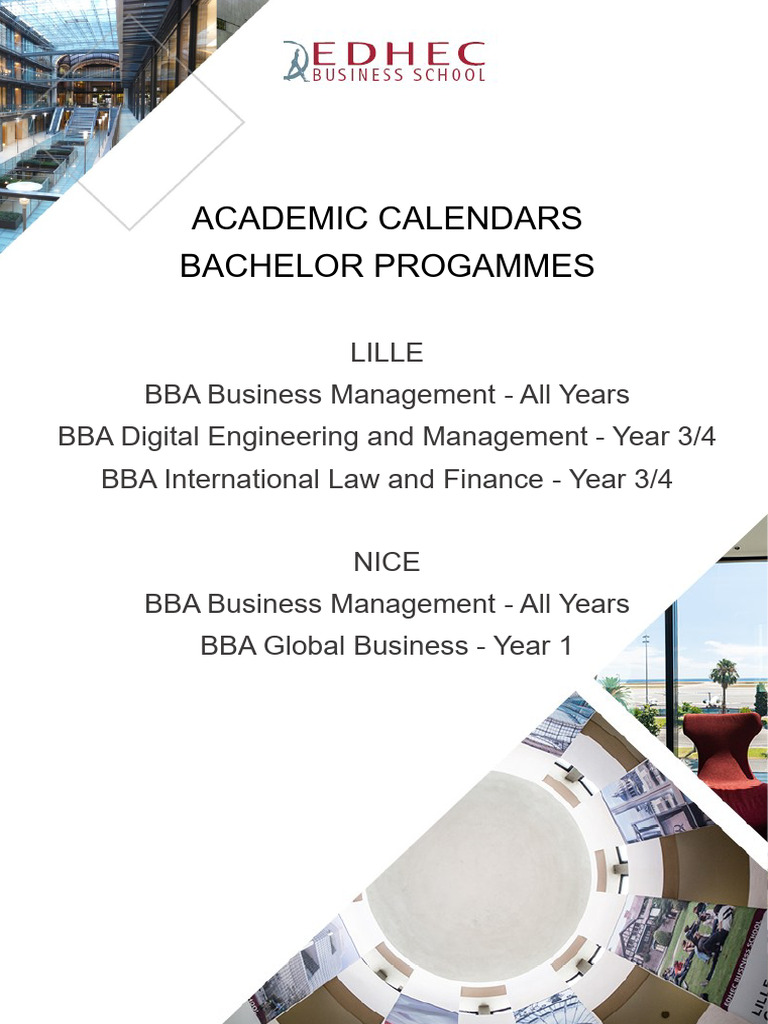 Calendrier Académique BBA | PDF | Academic Term | Public Services