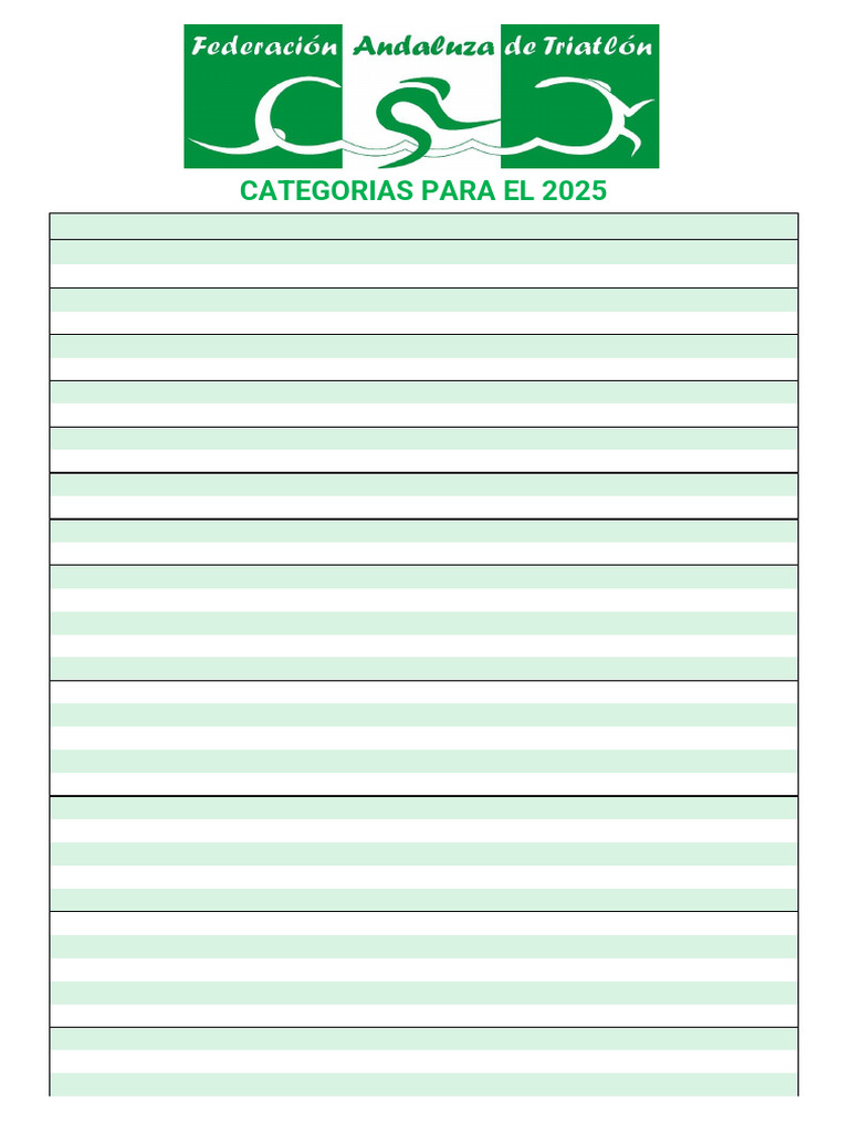 Categorías 2025 FATRI | PDF