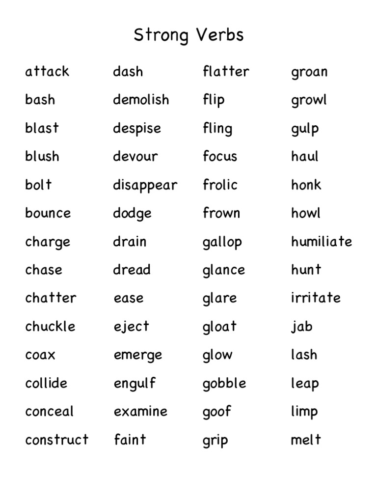 Strong Verbs PDF | PDF