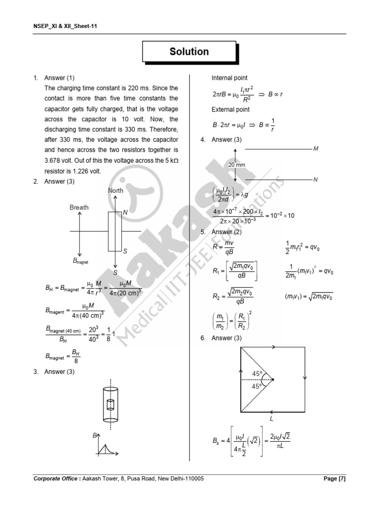 NSEP 11 Sol | PDF | Electronics | Electrical Components