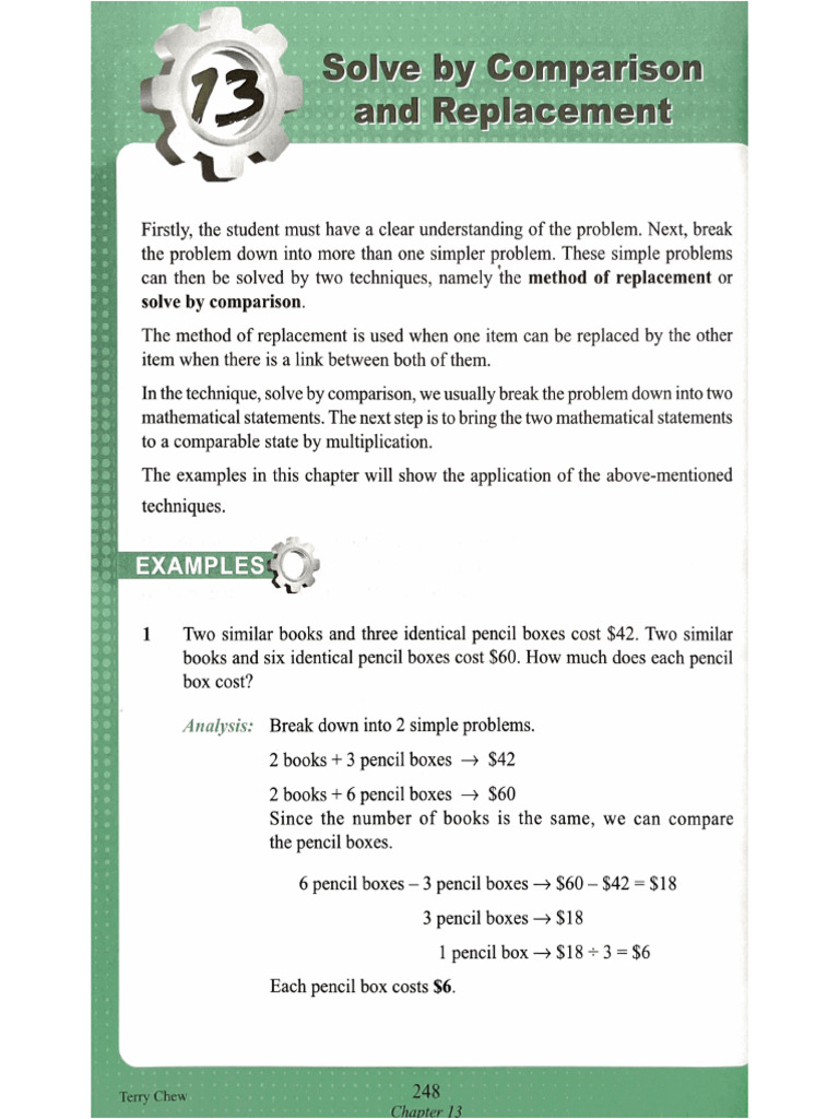 Solve by Comparison and Replacement | PDF