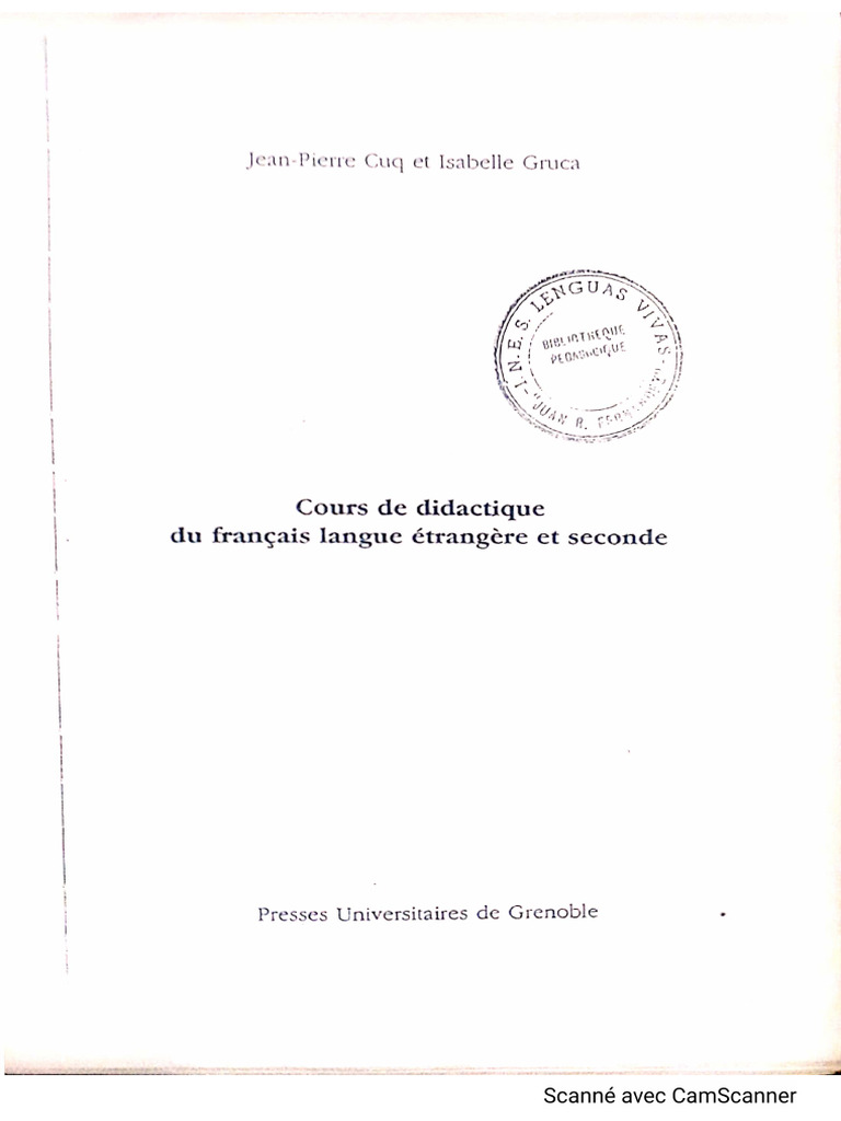Cuq Et Gruca Cours de Didactique Chapitre I | PDF