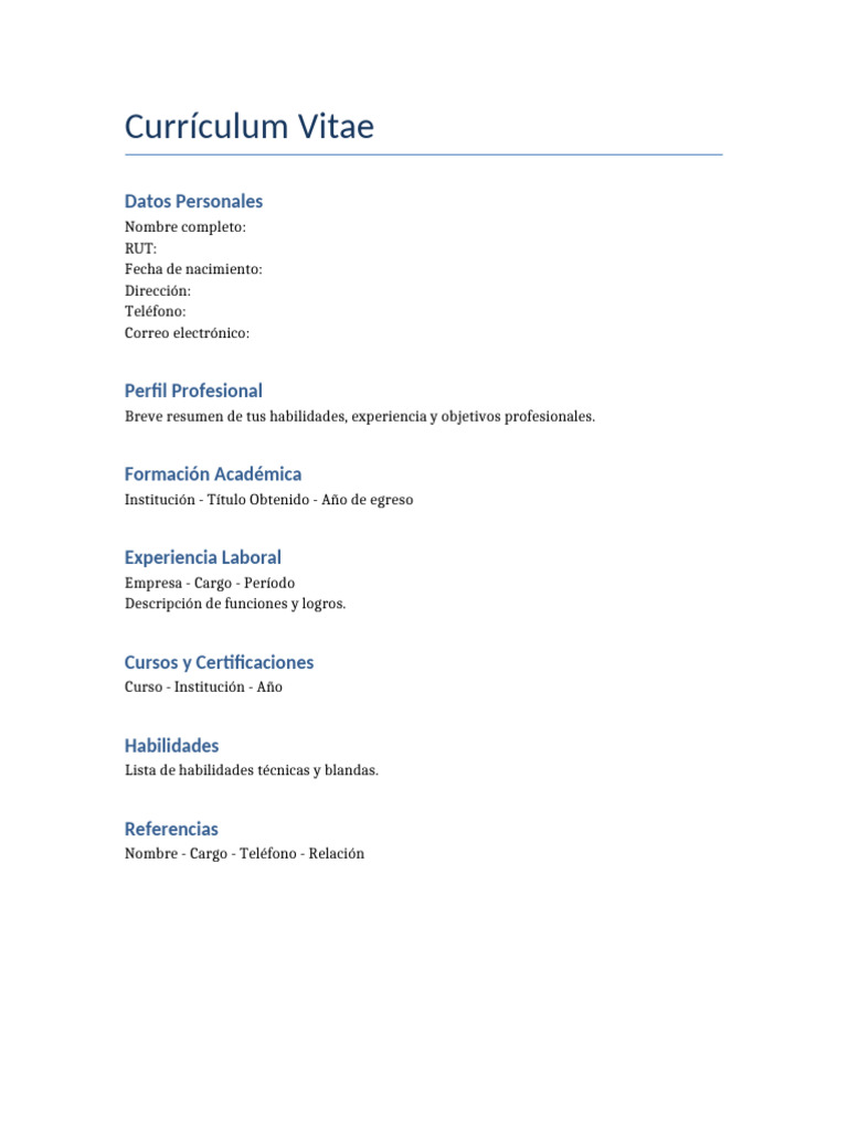 Formato CV General | PDF