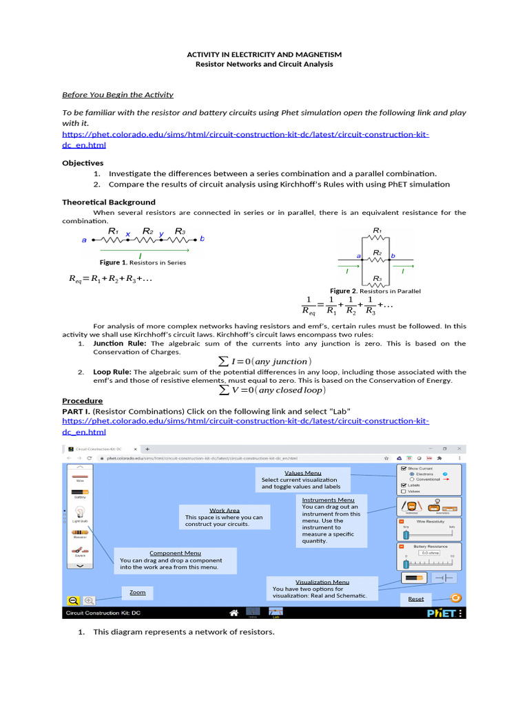 Resistor Networks and Circuit Analysis | PDF | Series And Parallel Circuits | Resistor