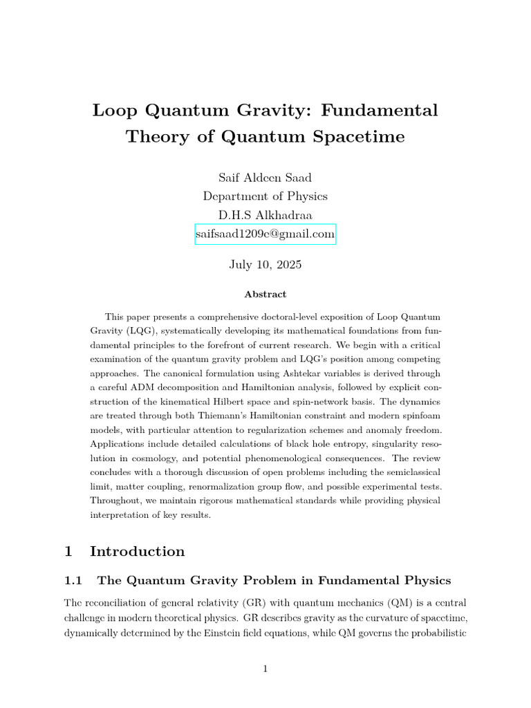 Loop Quantum Gravity | PDF | Quantum Gravity | General Relativity