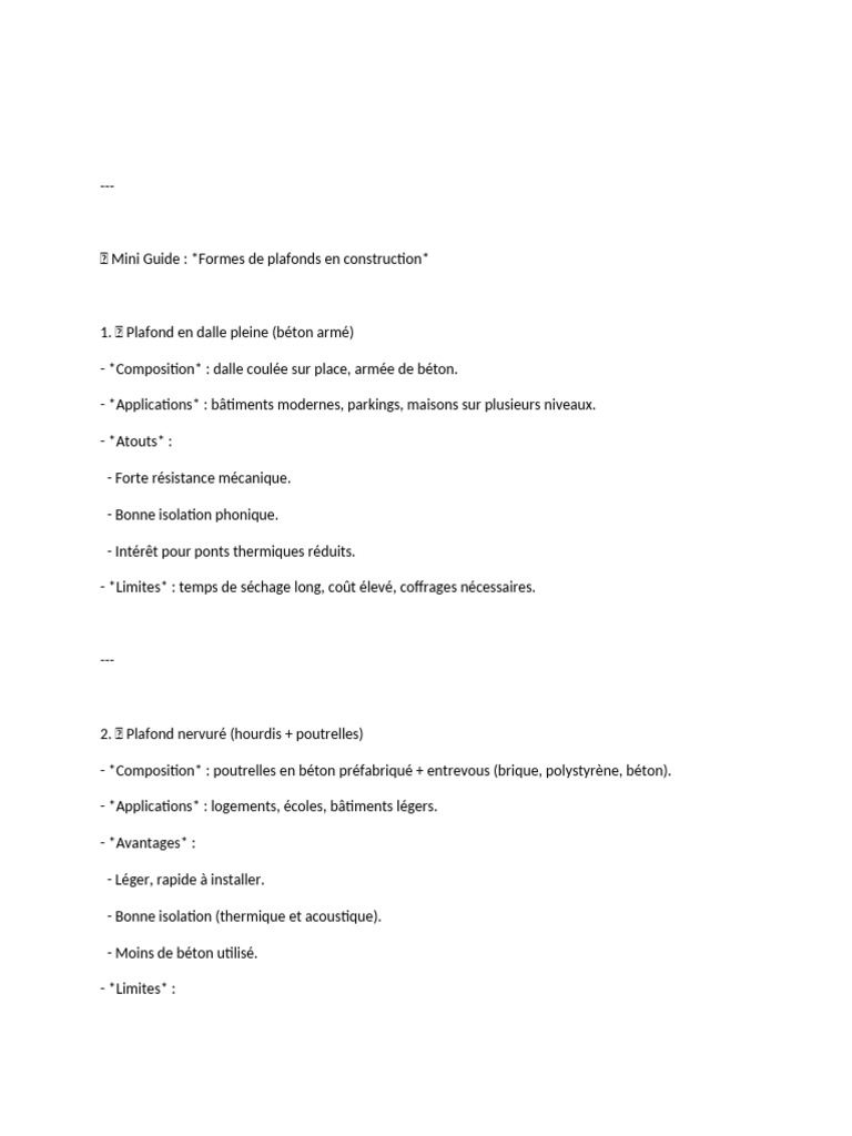 Types de plafonds en construction : guide complet | PDF | Conception ...