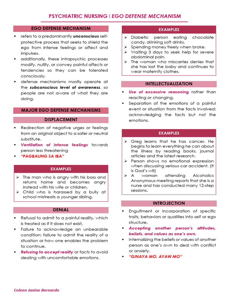 Understanding Ego Defense Mechanisms | PDF | Anxiety | Thought