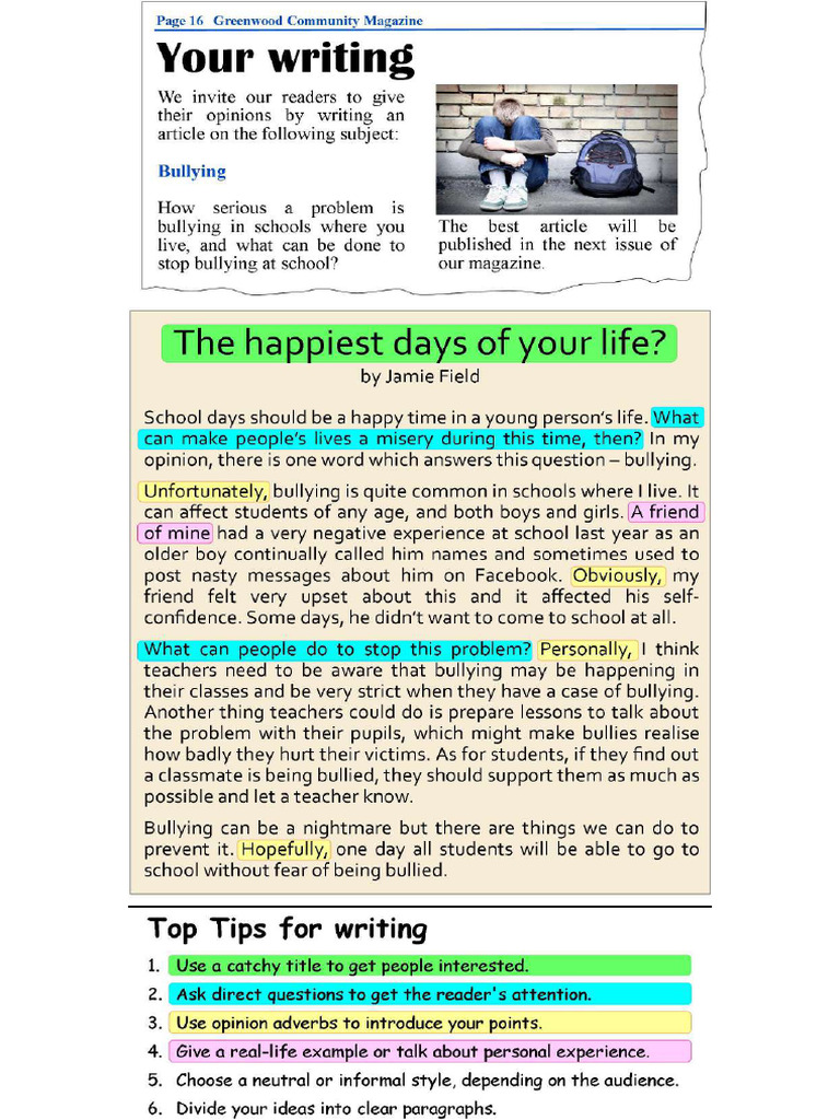 b2 Writing Magazine Article | PDF