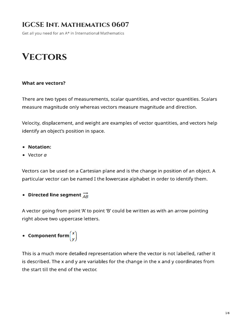 Vectors | PDF