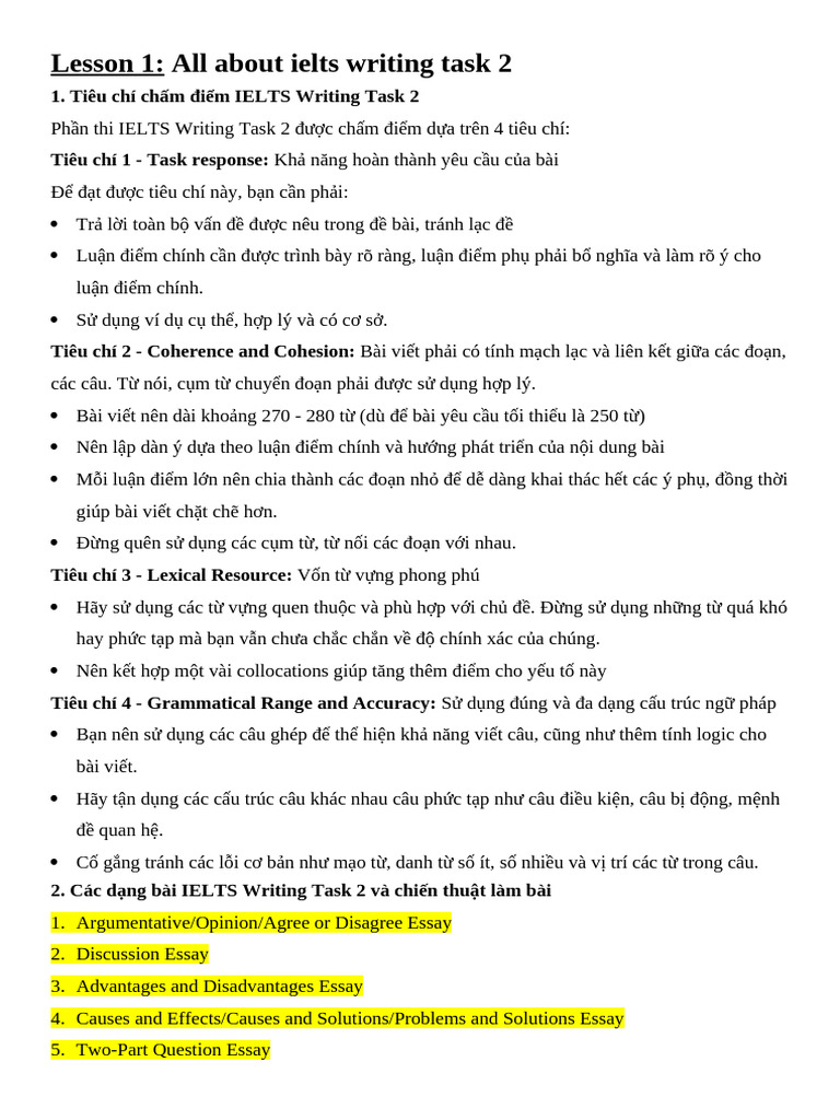 Intro To Ielts Writing Task 2 | PDF