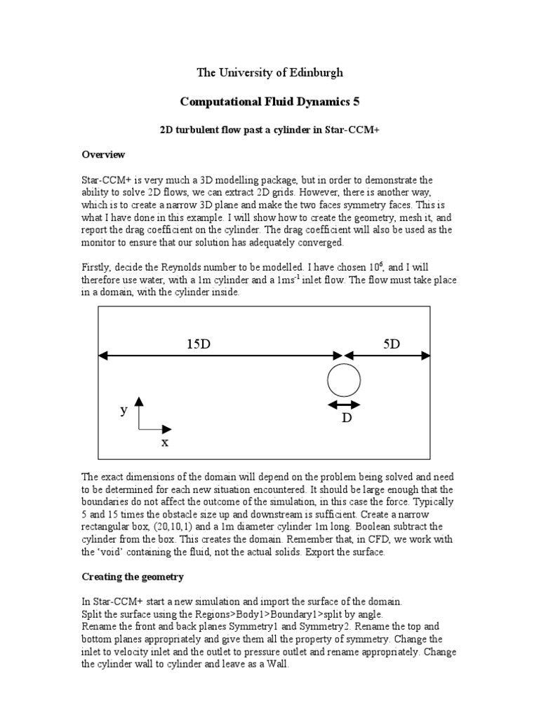 2D Turbulent Flow Simulation in Star-CCM+ | PDF | Computational Fluid ...