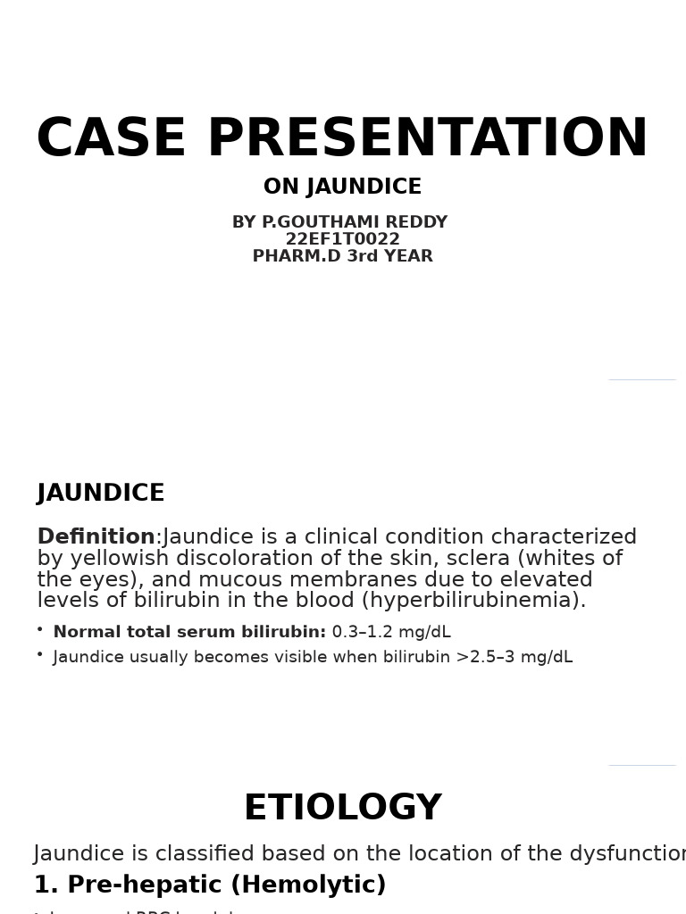 Jaundice Case Study and Management Guide | PDF | Clinical Medicine ...
