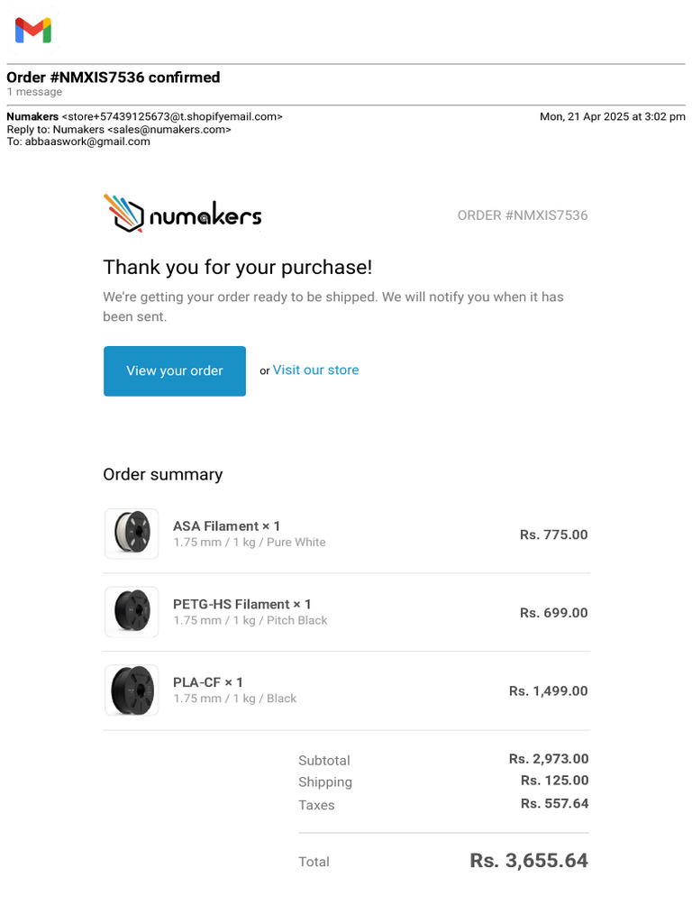 Gmail - Order #NMXIS7536 Confirmed | PDF