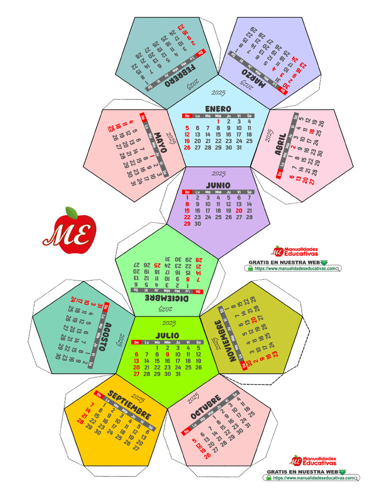 01 Dodecaedro Calendario Modelo 1 | PDF