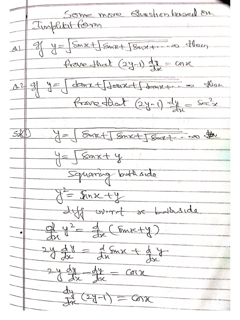 Differentiation Of Logarithm Form Pdf
