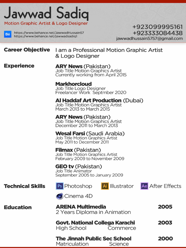 Jawwad Sadiq CV1 | PDF